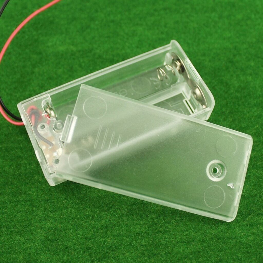 Transparent 2 x AA Battery Holder Box with ON/OFF Switch and Cover ...
