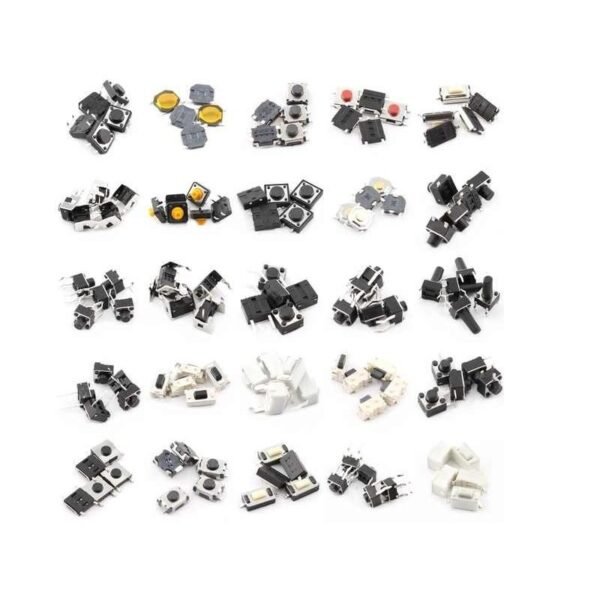 25-Types Assorted Micro Push Button Tact Switch 125Pcs Reset Mini Leaf ...